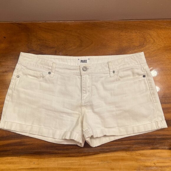 PAIGE | Shorts | Paige White Denim Cutoff Shorts | Poshmark